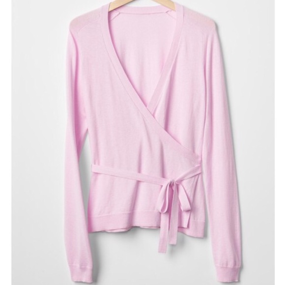 GAP | Sweaters | Gap Pink Ballet Wrap Round Top | Poshmark